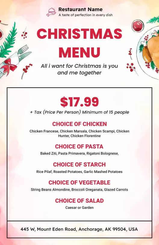 30 Free Online Christmas Menu Templates PhotoADKing