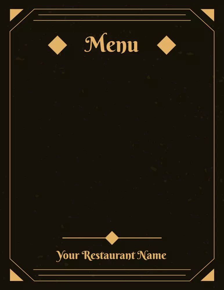 Blank Restaurant Menu Template Sarseh